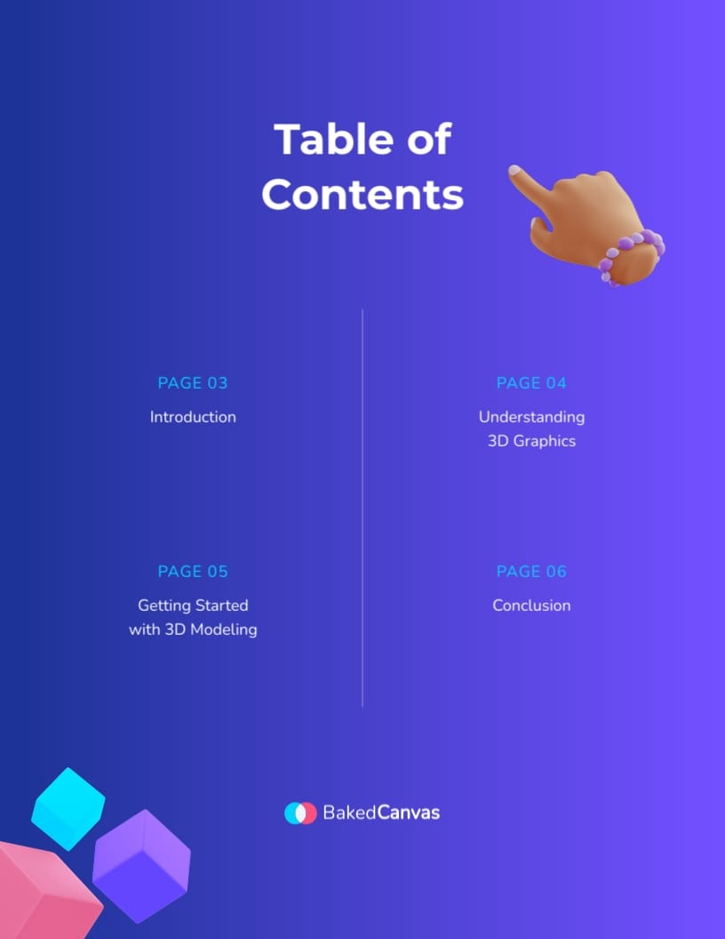 3D Graphics Ebook Template | Visme