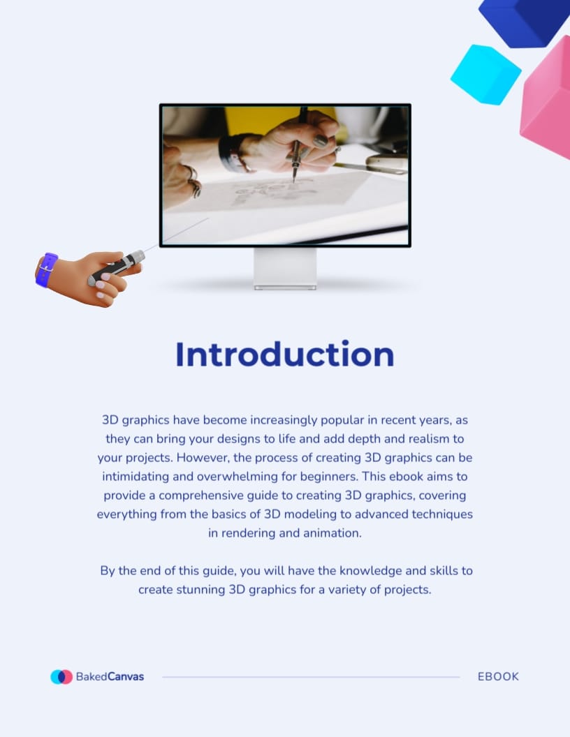 3D Graphics Ebook Template | Visme