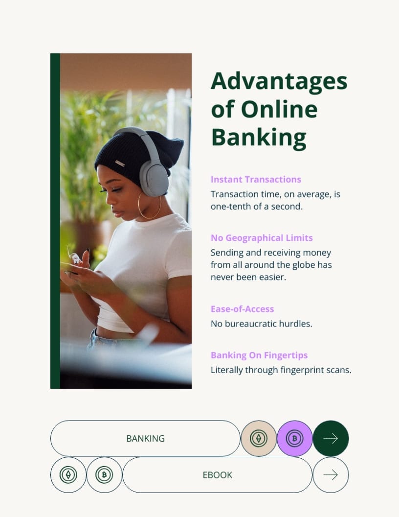 Advantages of Online Banking Ebook Template | Visme