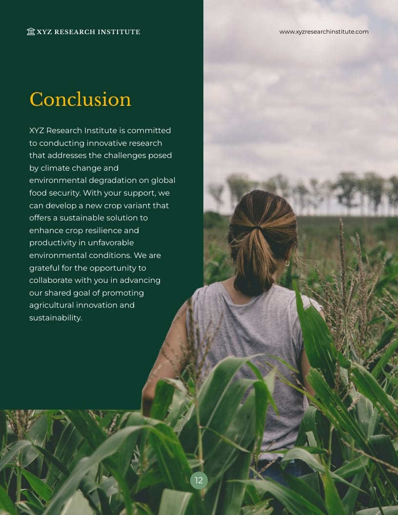 Agricultural Research Grant Proposal Template | Visme