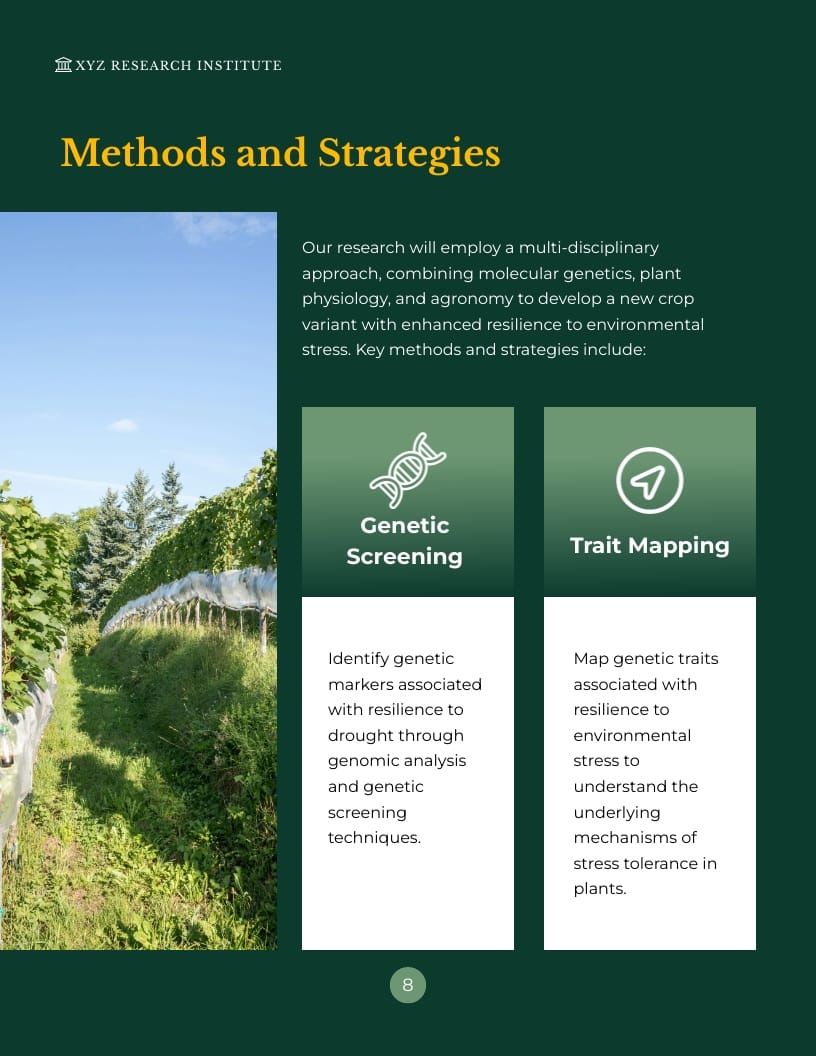 Agricultural Research Grant Proposal Template | Visme
