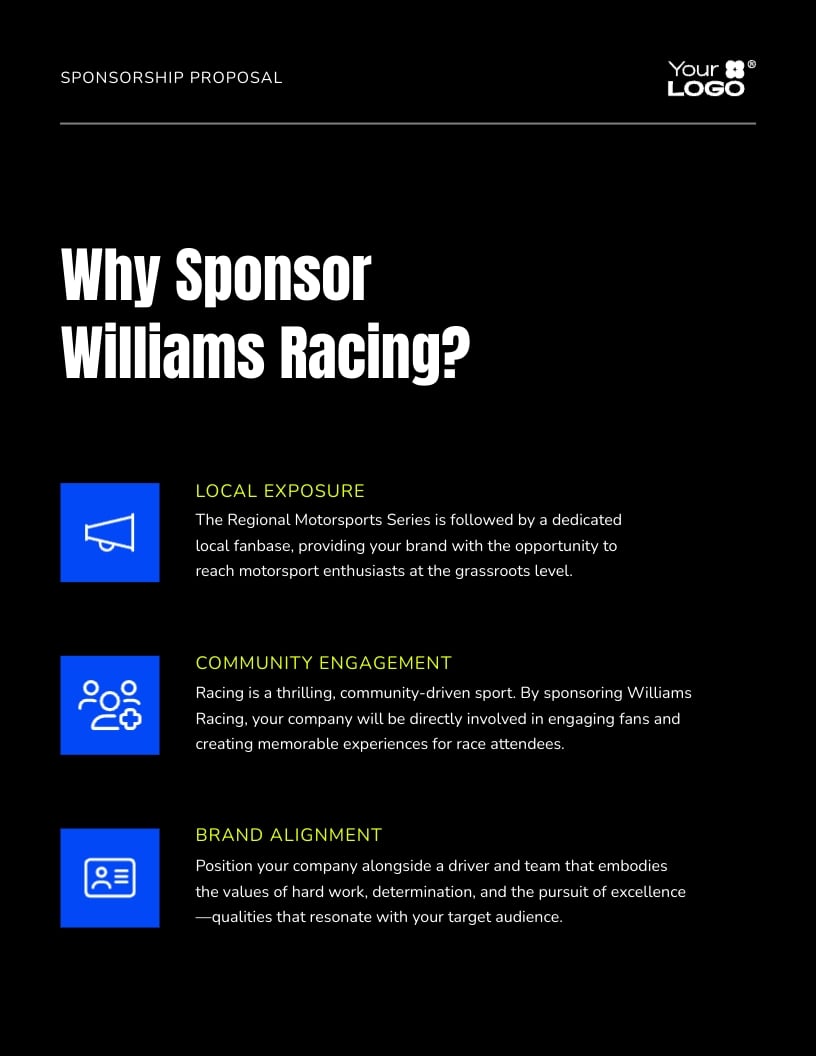 Amateur Race Car Sponsorship Proposal Template | Visme