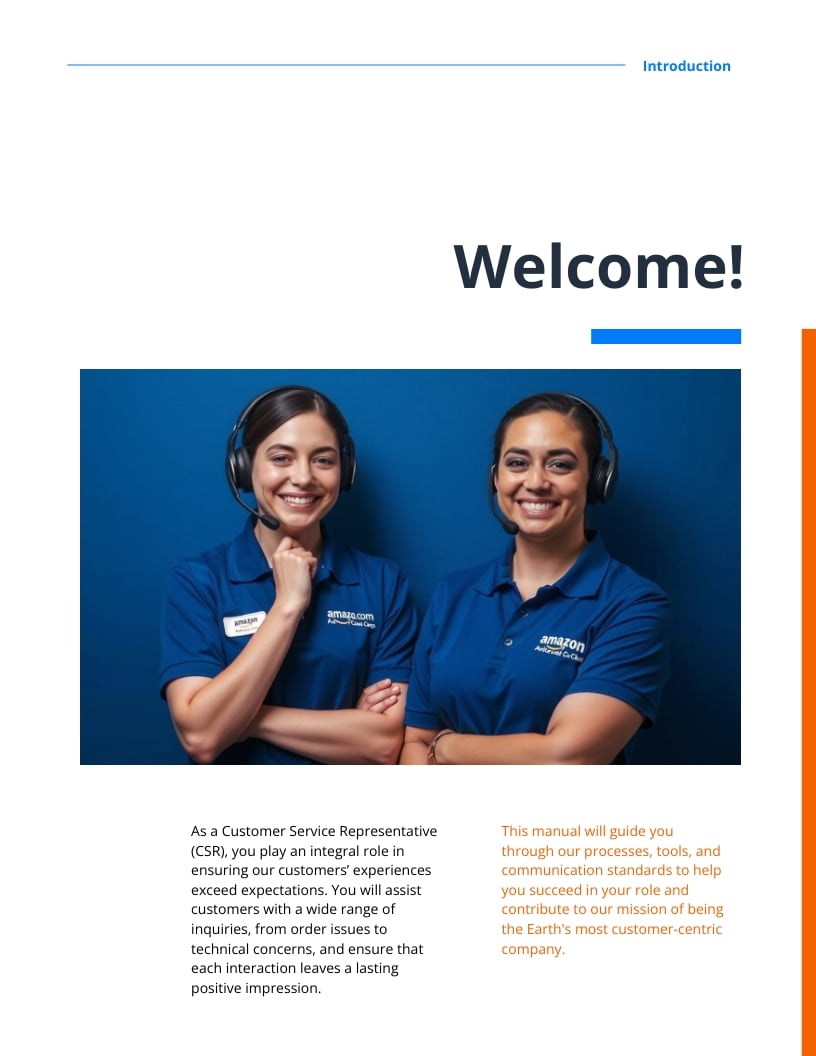 Amazon Customer Service Training Manual Template | Visme