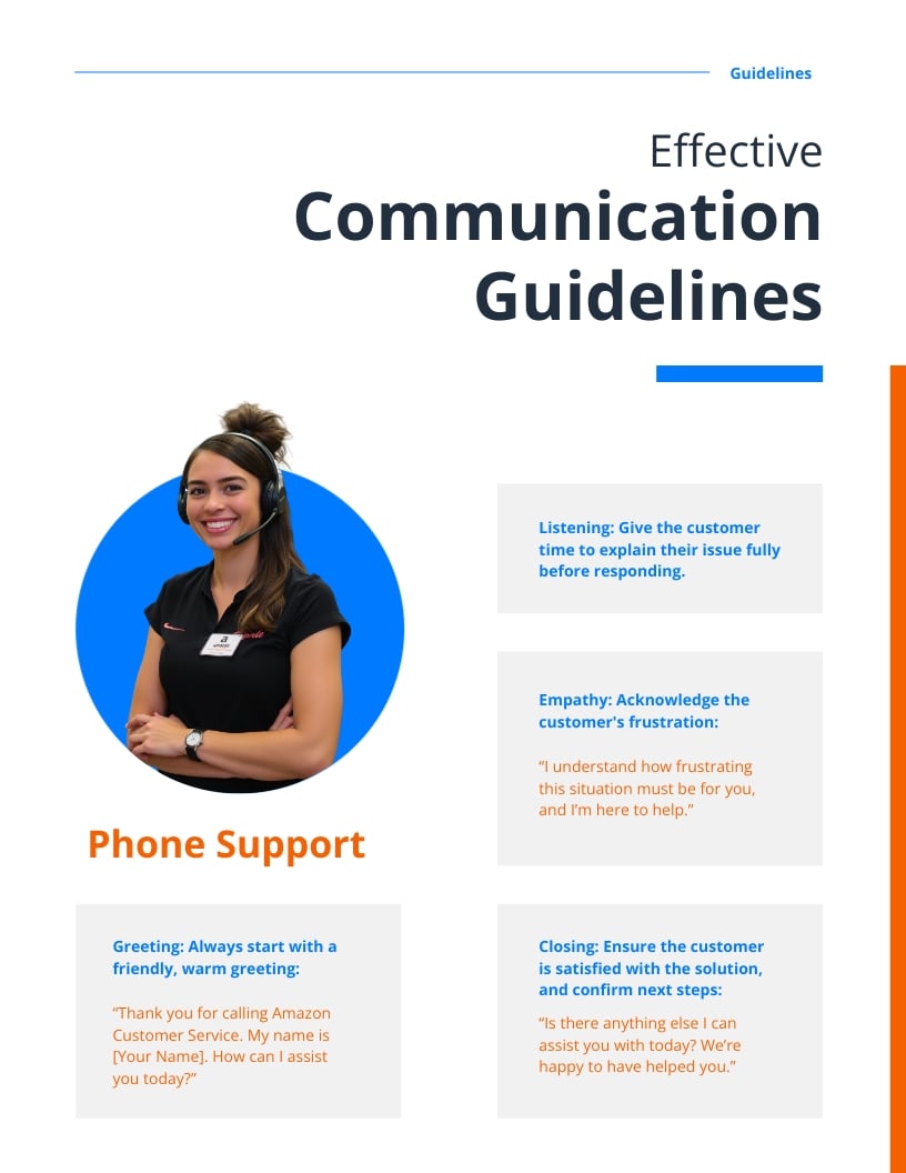 Amazon Customer Service Training Manual Template | Visme