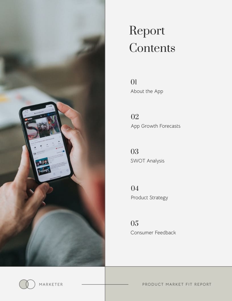 App Product Market Fit Report Template | Visme