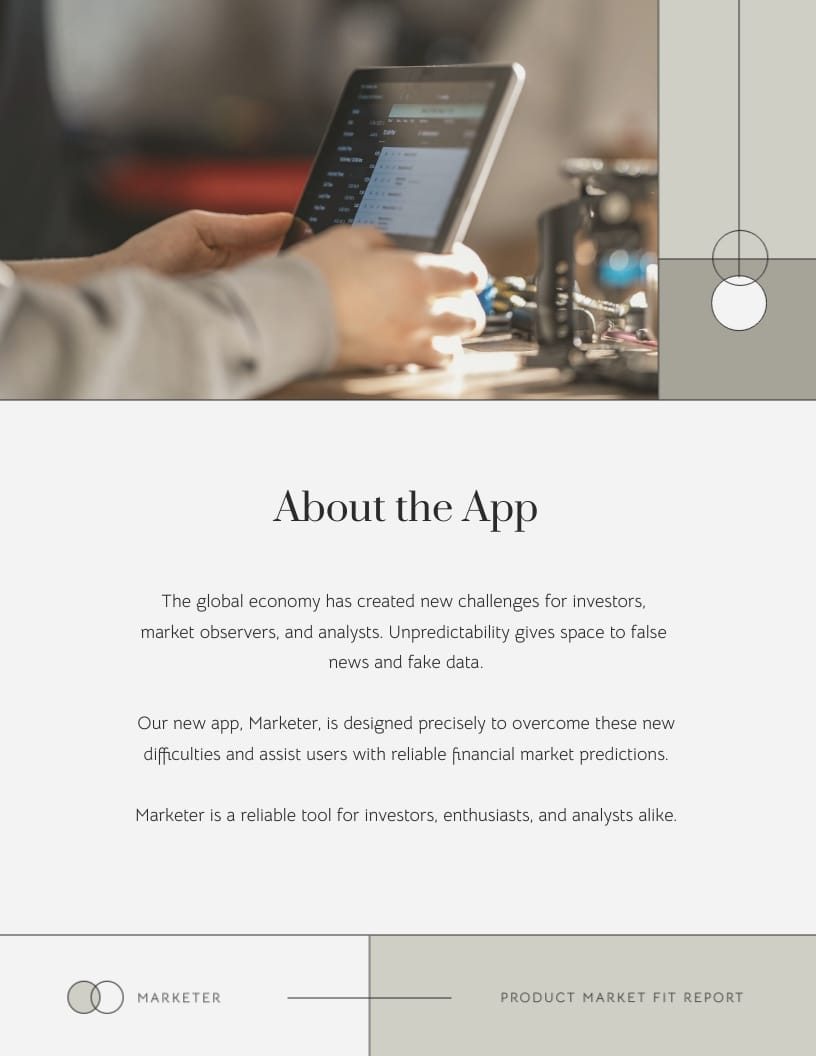 App Product Market Fit Report Template | Visme