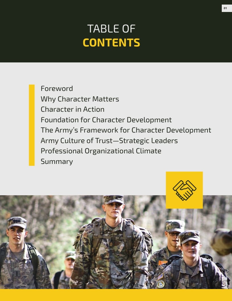 Army White Paper Template Visme