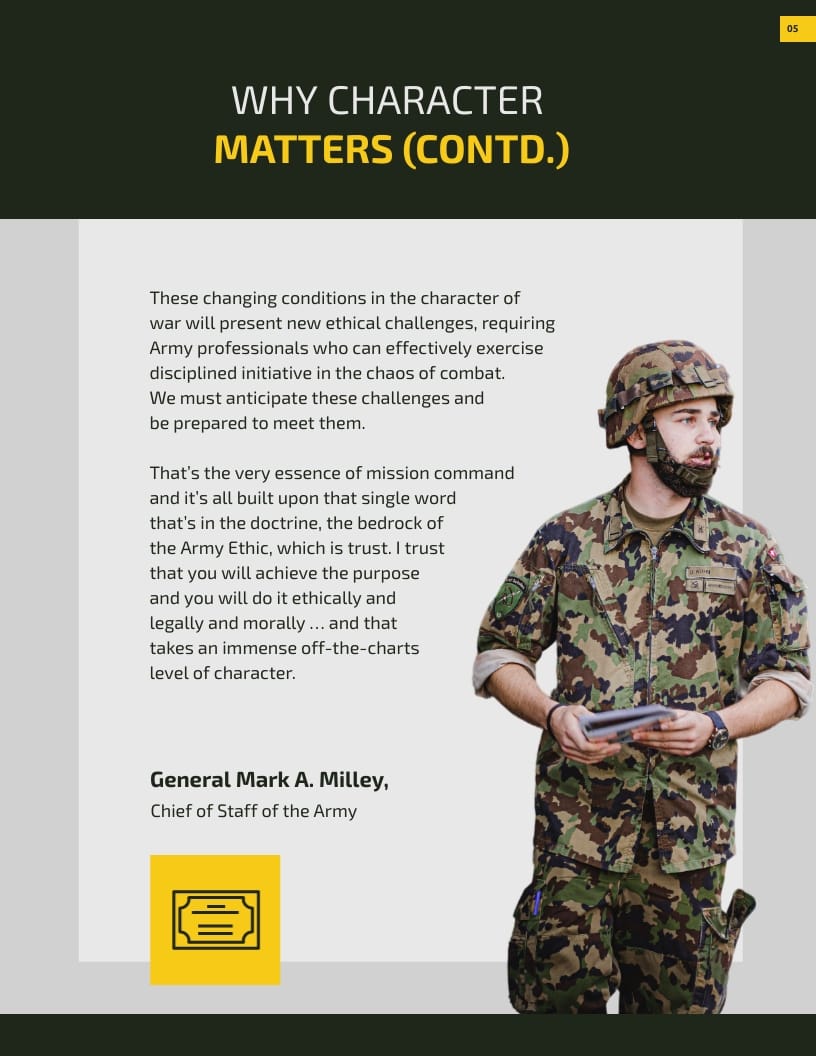 Army White Paper Template Visme