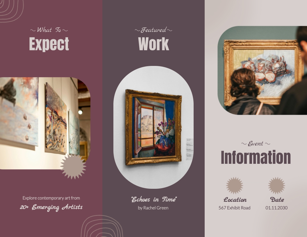 Art Exhibit Brochure Template | Visme