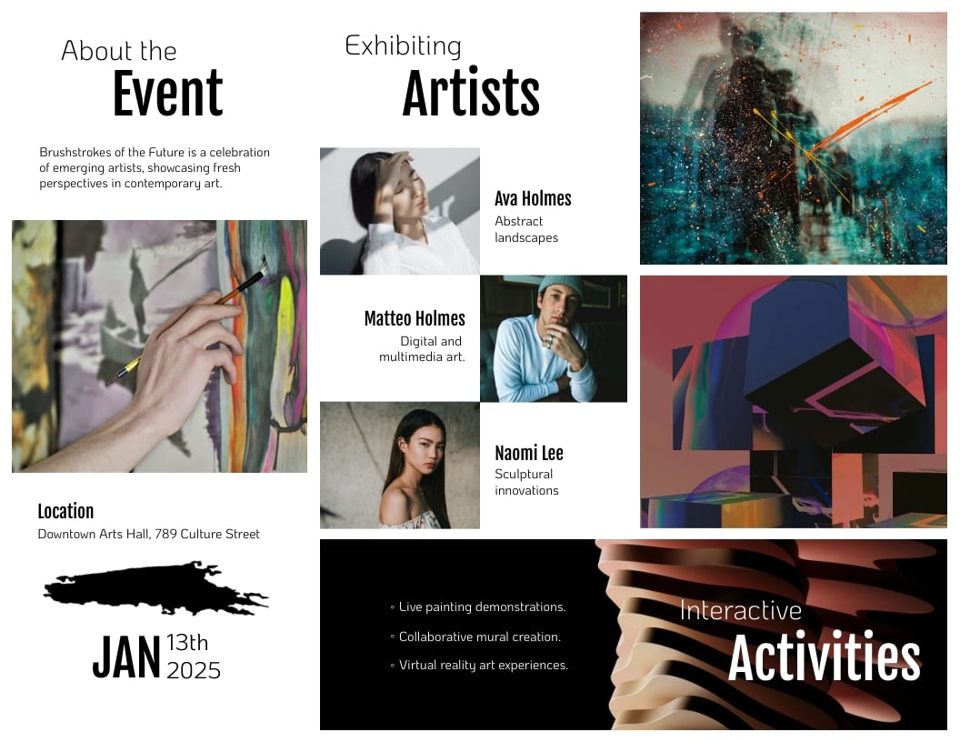 Art Exhibition Brochure Template | Visme