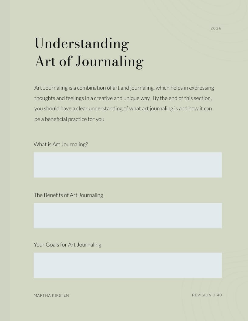 Art Journaling Workbook Template | Visme