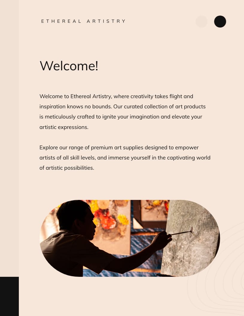 Art Material Catalog Template | Visme