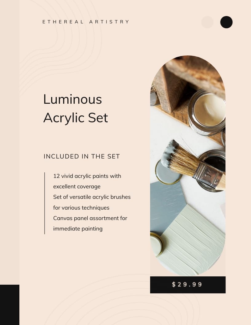 Art Material Catalog Template | Visme