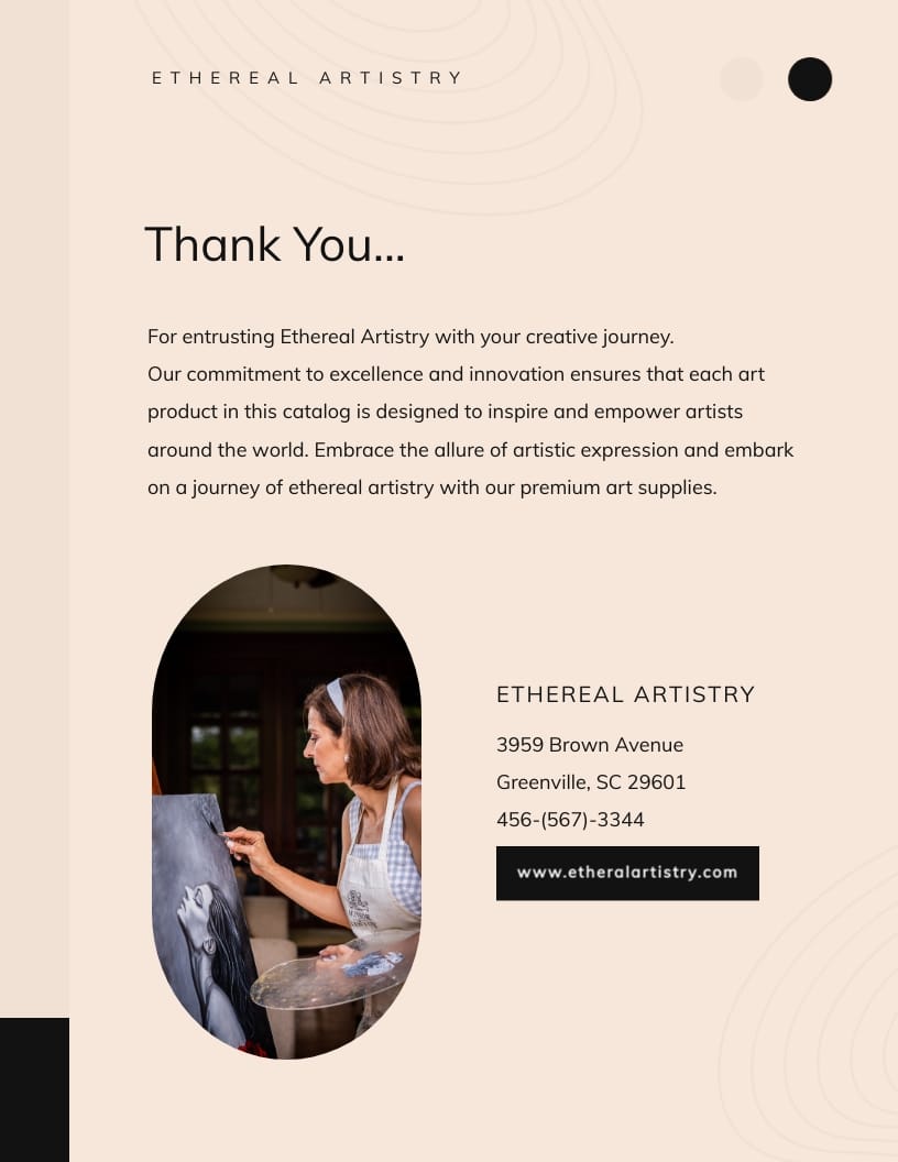 Art Material Catalog Template | Visme