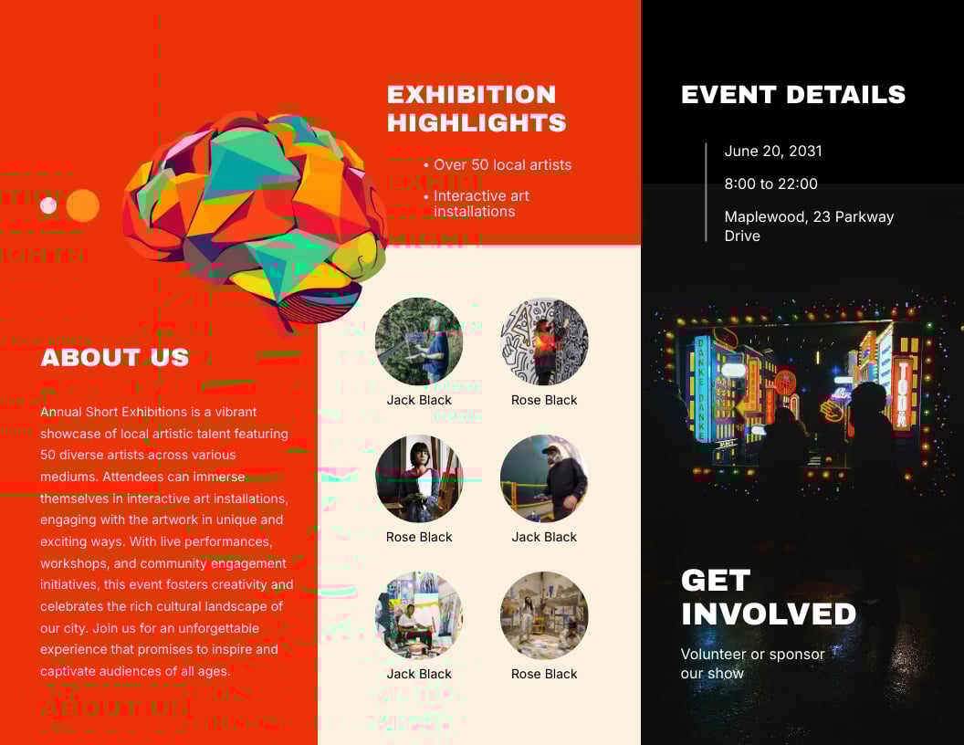 Art Show Brochure Template | Visme