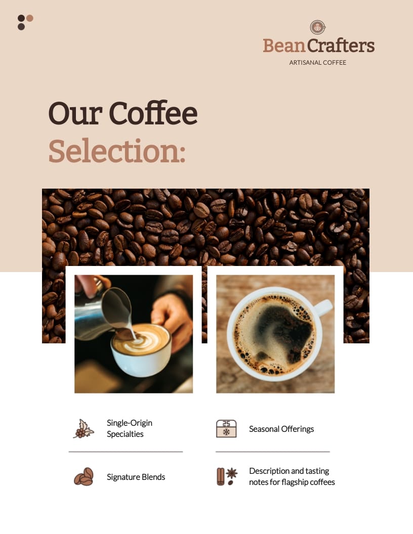 Artisanal Coffee Roaster Press Kit Template | Visme