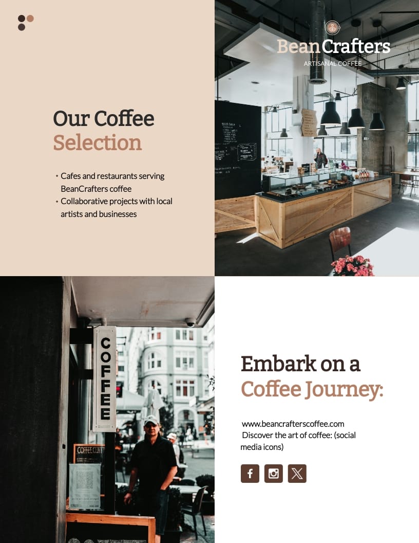 Artisanal Coffee Roaster Press Kit Template | Visme