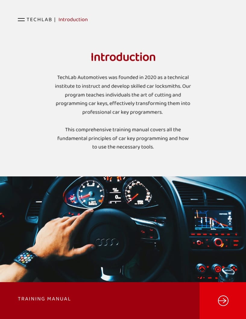 Automotive Locksmith Tools Training Manual Template | Visme