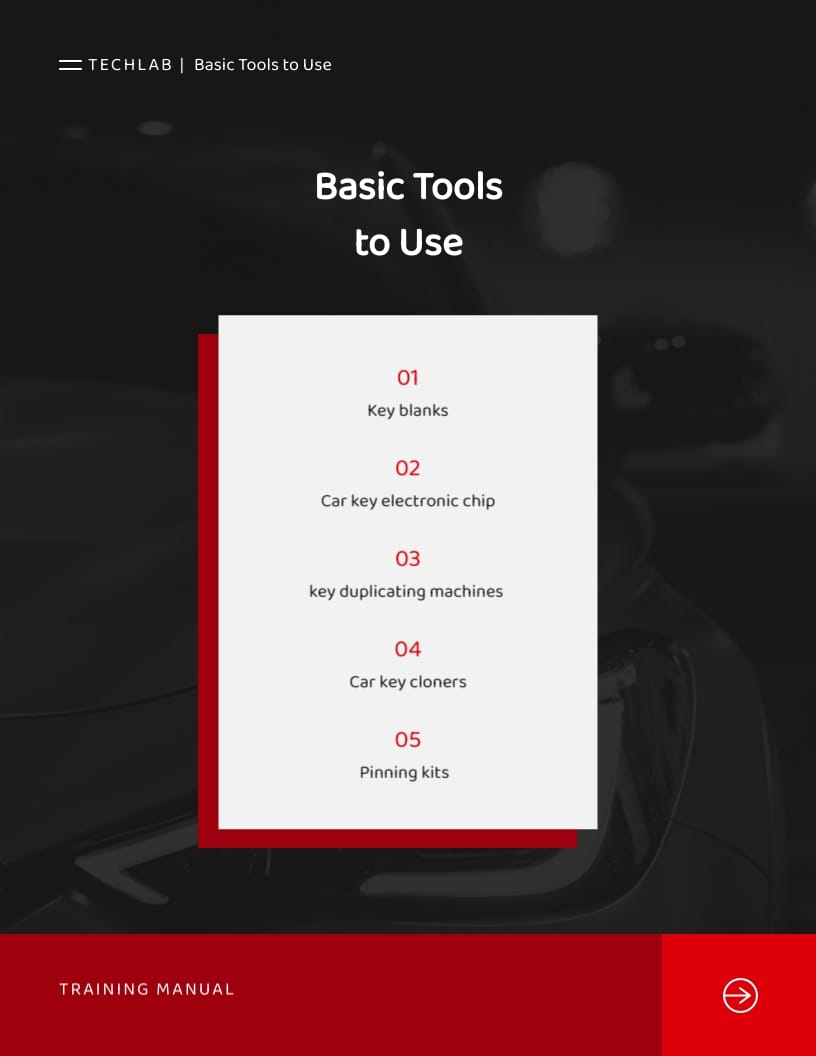 Automotive Locksmith Tools Training Manual Template | Visme