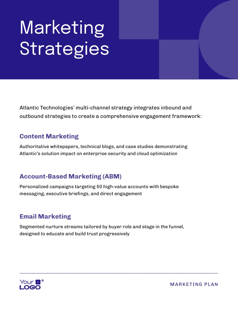 B2B Marketing Plan Example Template | Visme