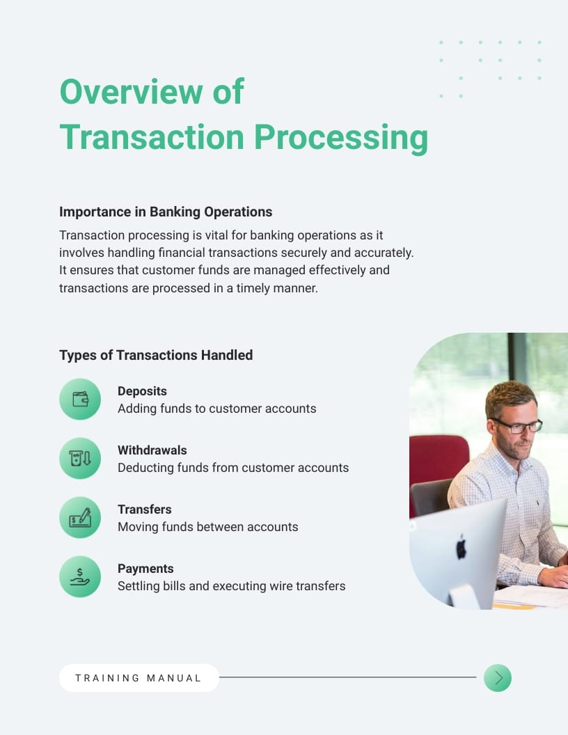 Bank Employee Training Manual Template | Visme