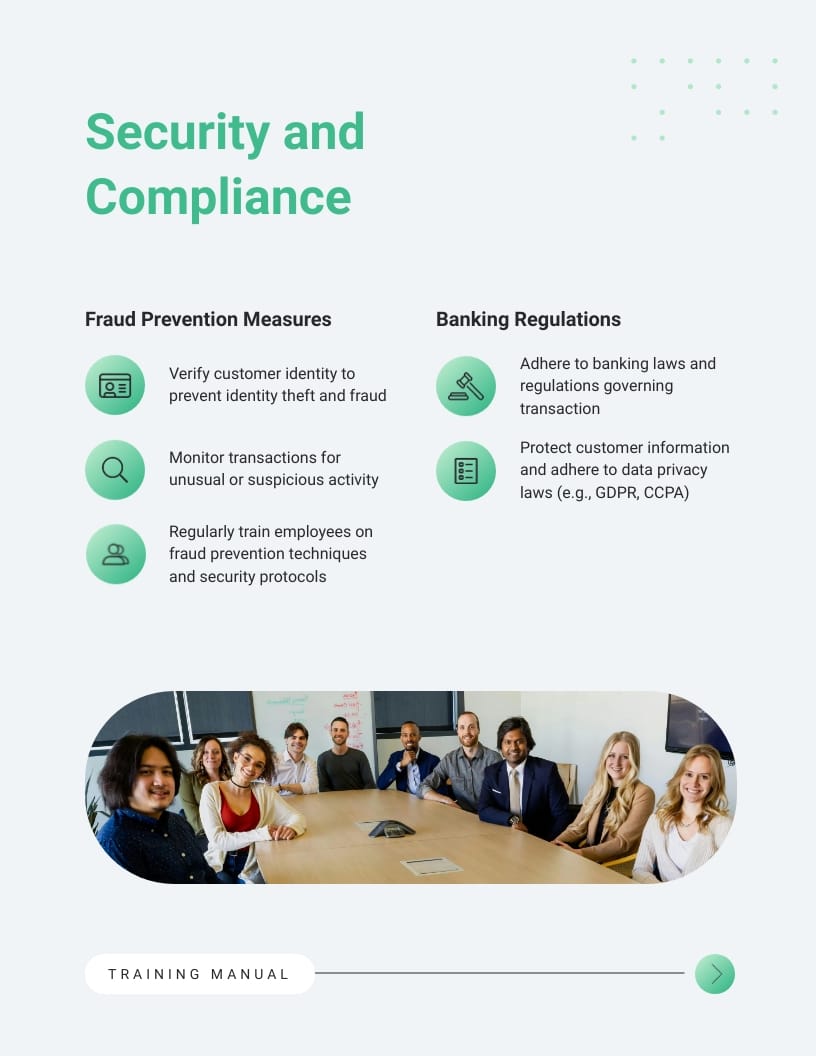 Bank Employee Training Manual Template | Visme