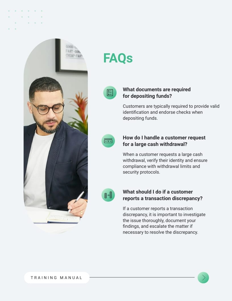 Bank Employee Training Manual Template | Visme