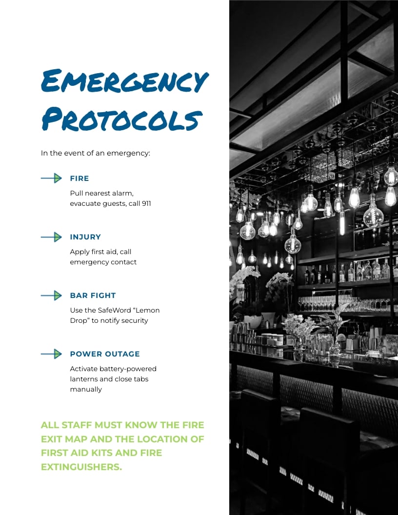 Bartender Training Manual Template | Visme