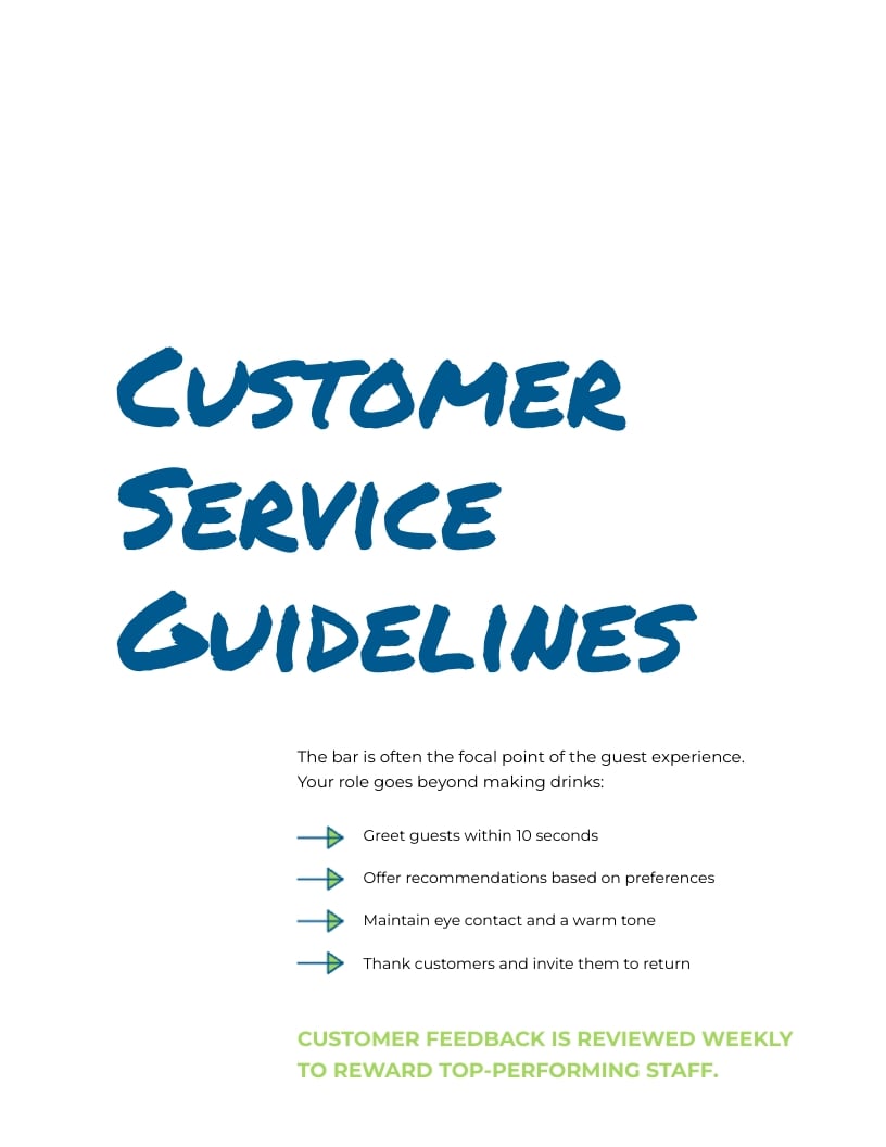 Bartender Training Manual Template | Visme