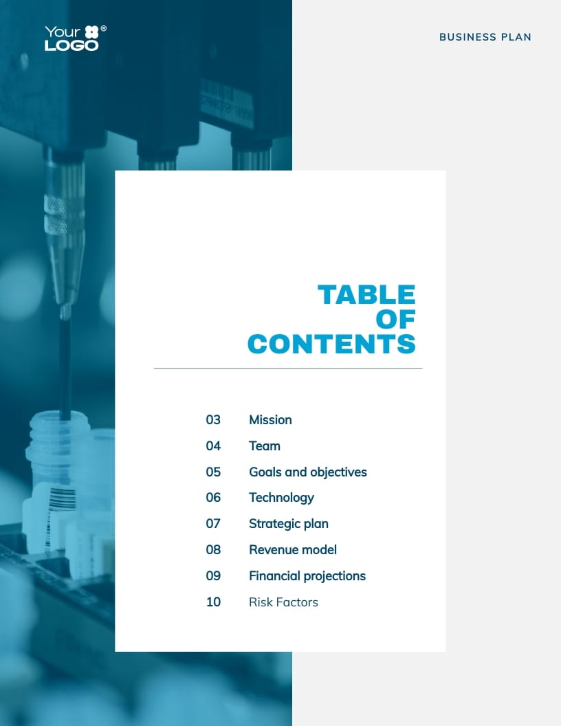 Biotechnology Company Business Plan Template | Visme