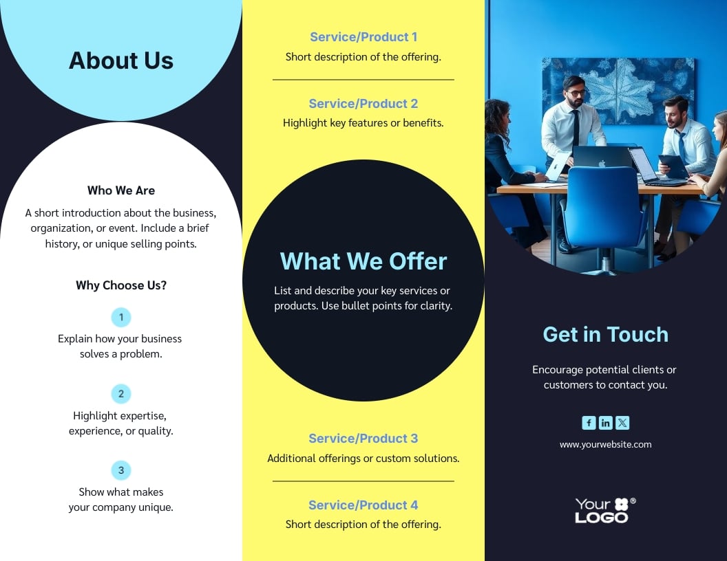 Blank Z-Fold Brochure Template | Visme