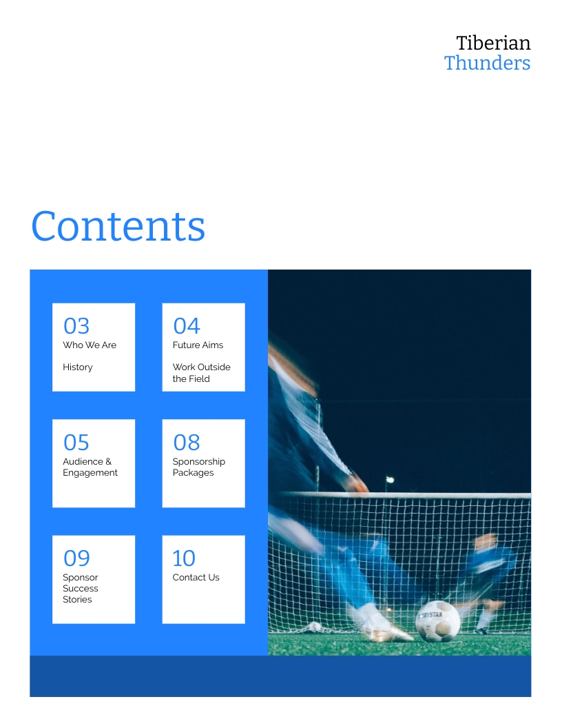 Blue Football Sponsorship Proposal Template | Visme