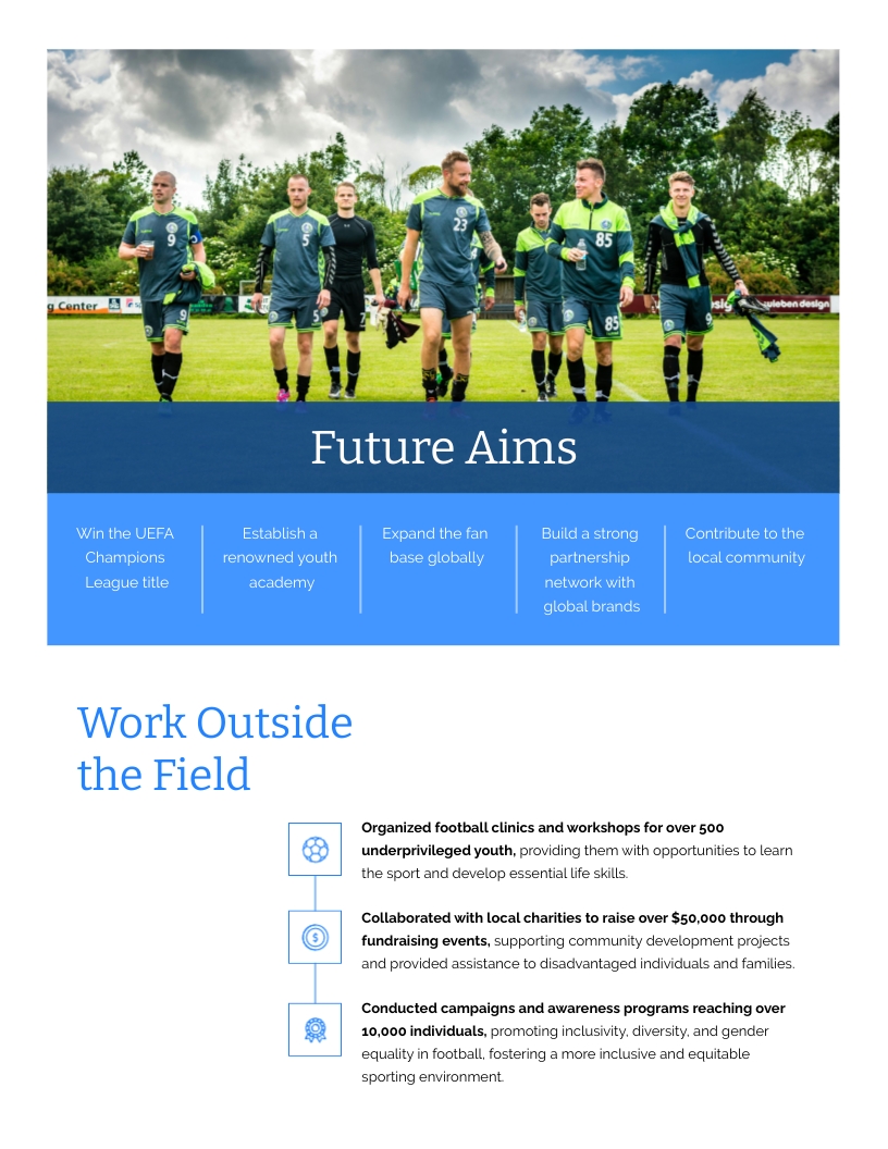 Blue Football Sponsorship Proposal Template | Visme