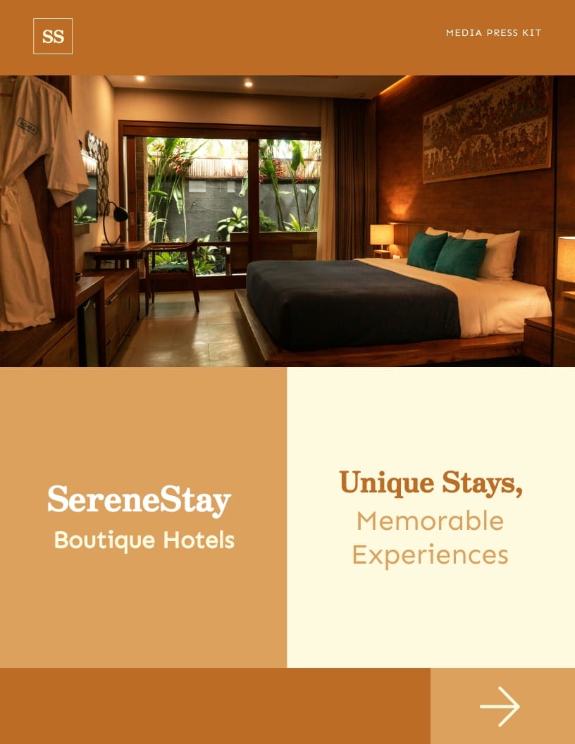 Boutique Hotel Chain Press Kit Template | Visme