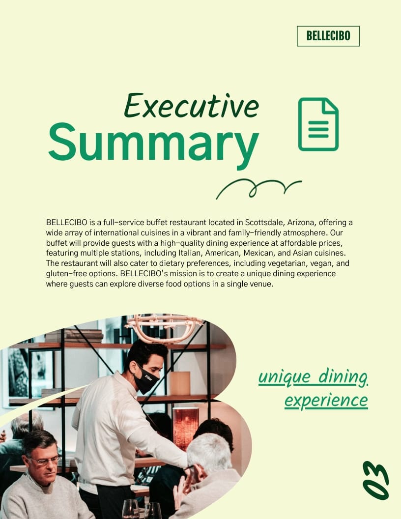 Buffet Restaurant Business Plan Template | Visme