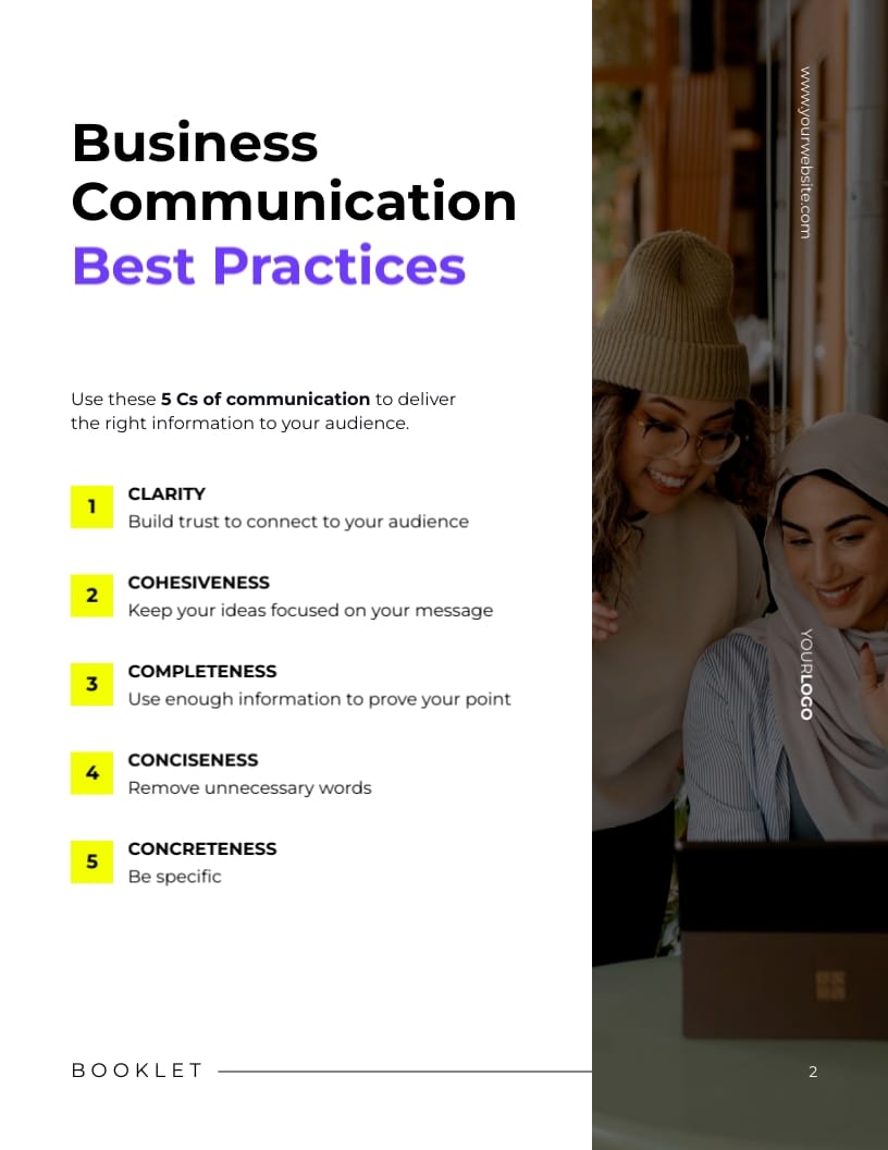 Business Communication Booklet Template | Visme