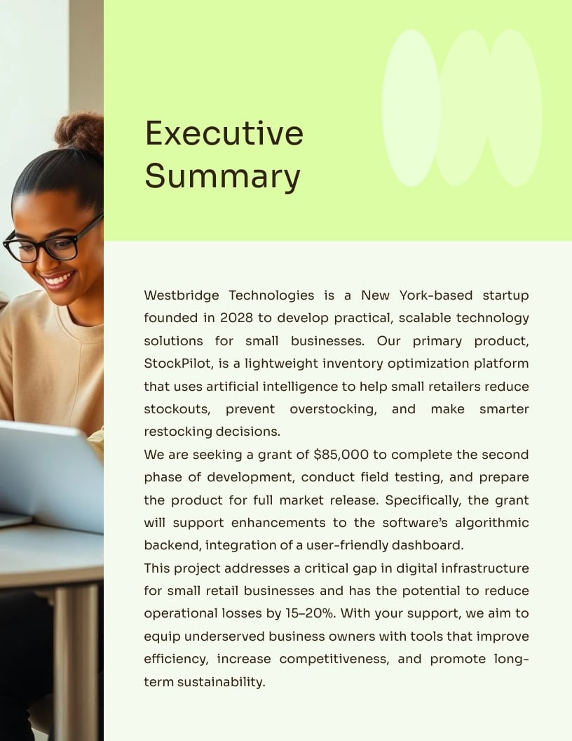 Business Grant Proposal Template | Visme