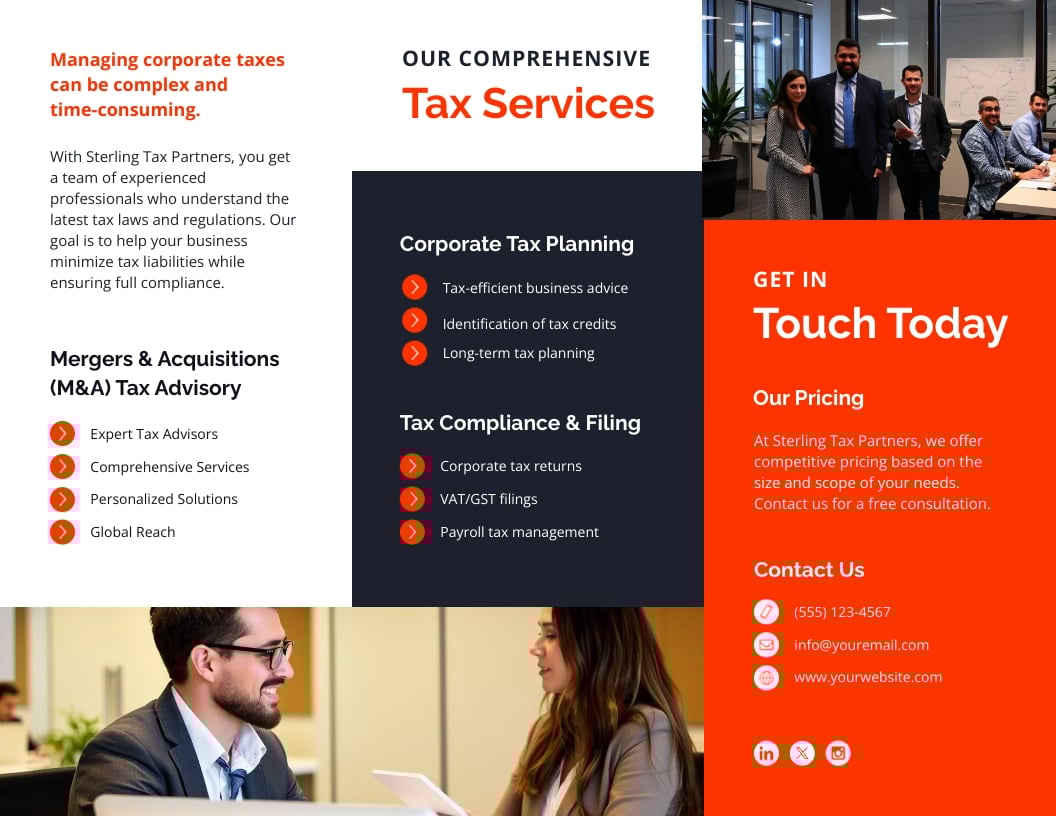 Business Z-Fold Brochure Template | Visme