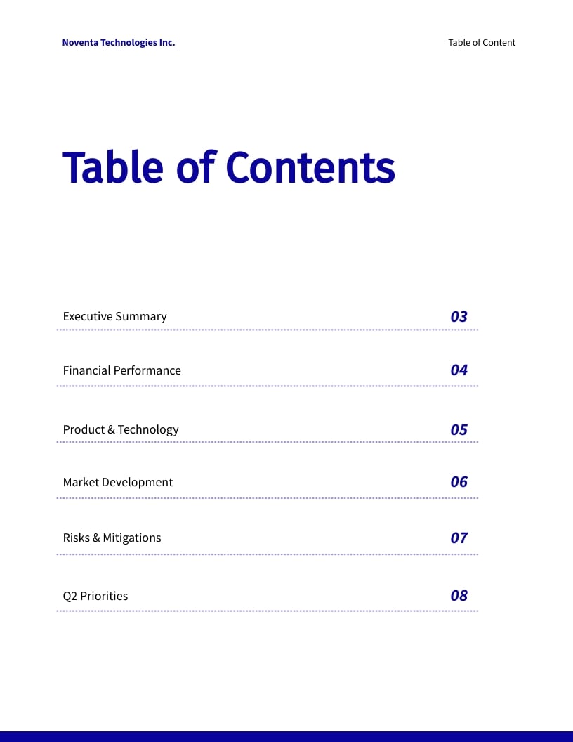 CEO Board Reports Template | Visme
