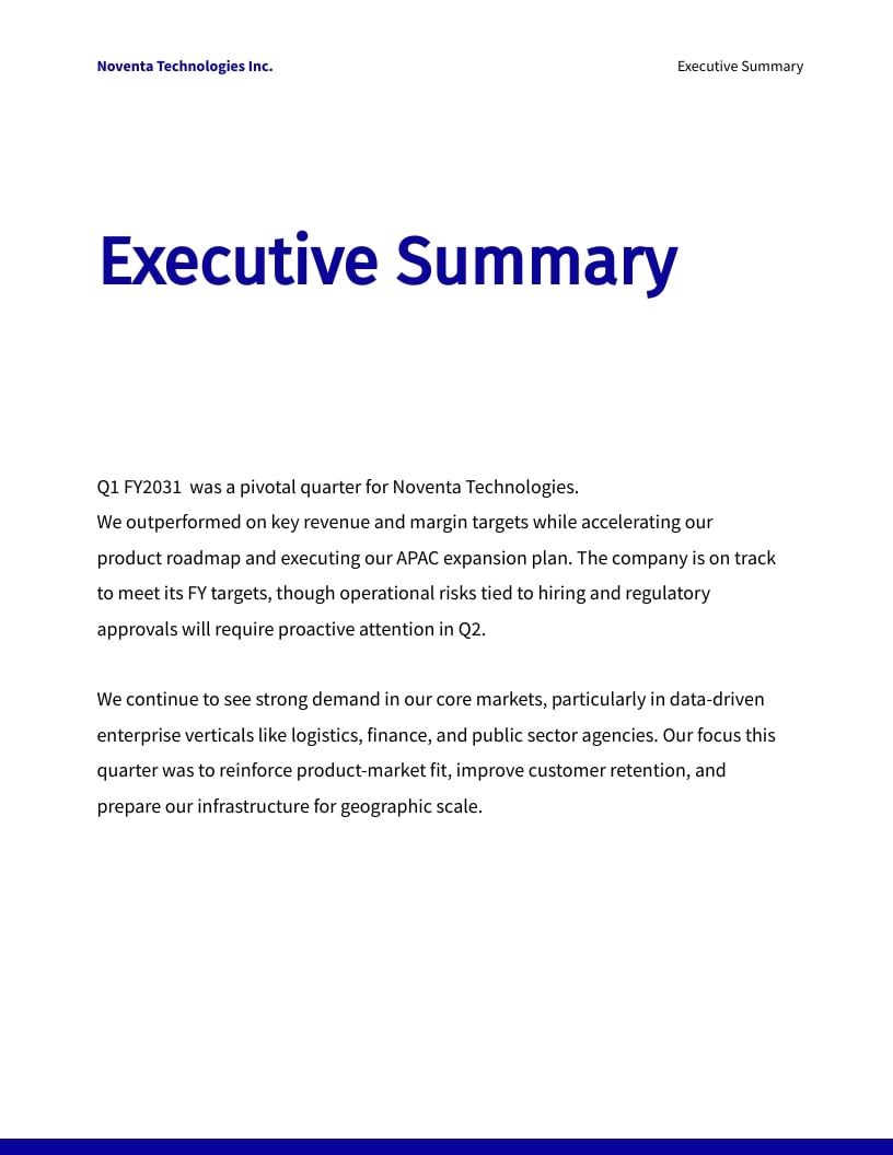 CEO Board Reports Template | Visme