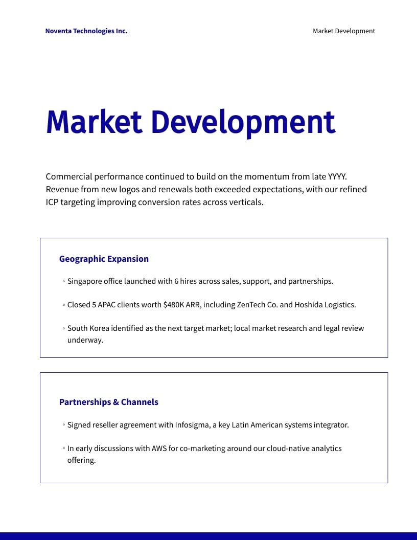 CEO Board Reports Template | Visme