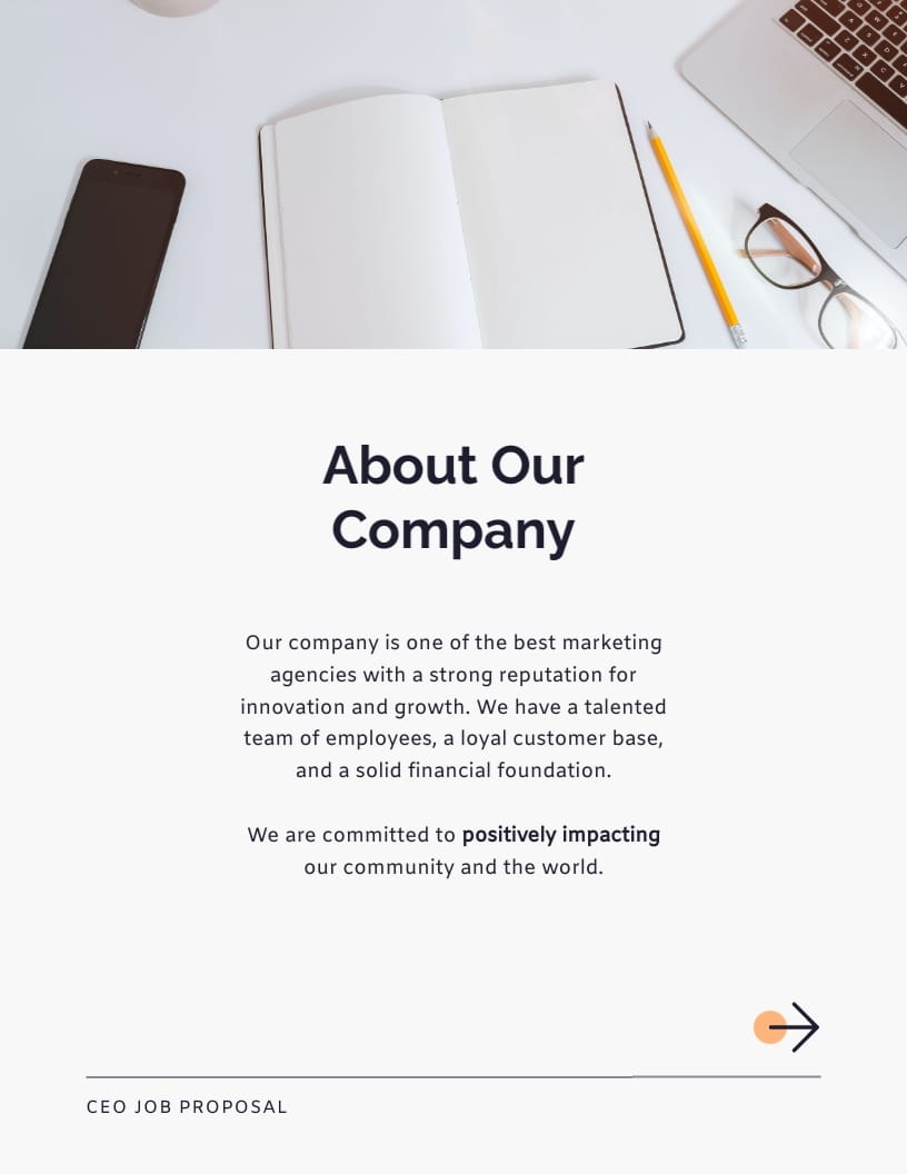 CEO Job Proposal Template | Visme