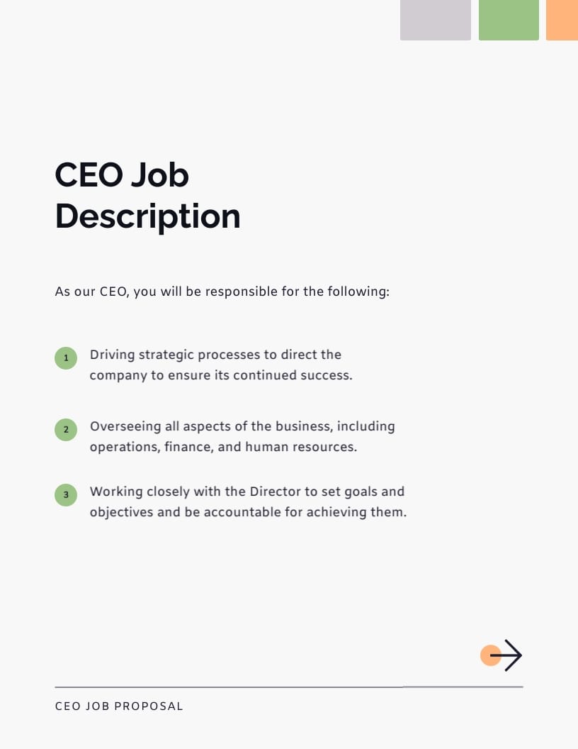 CEO Job Proposal Template | Visme