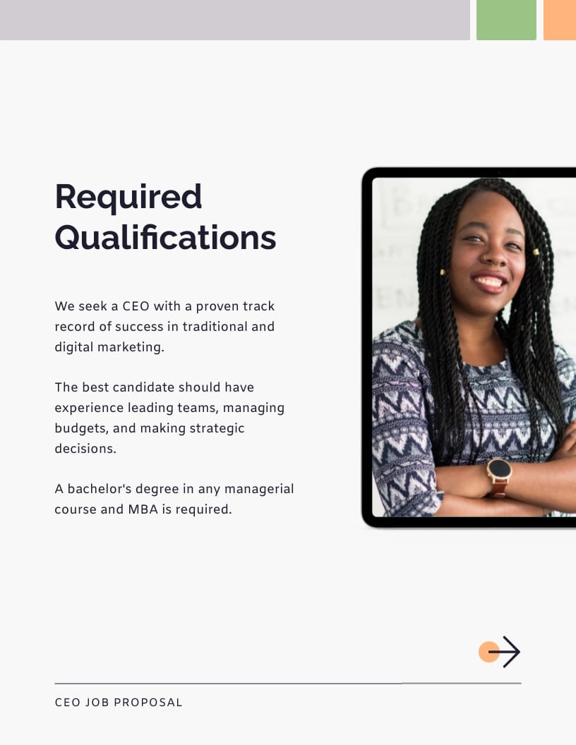 CEO Job Proposal Template | Visme