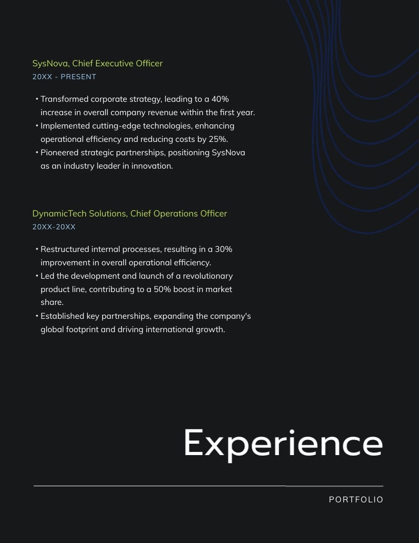 CEO Portfolio Template | Visme