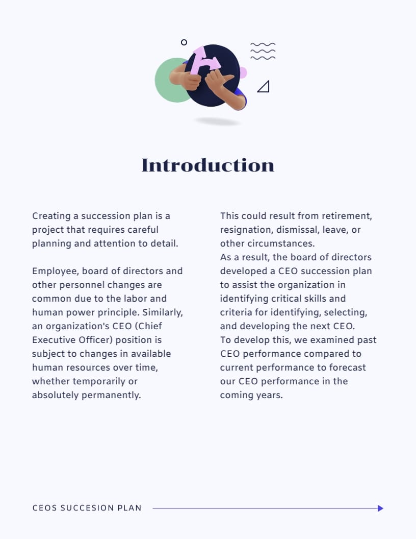 CEOs Succession Plan Template | Visme