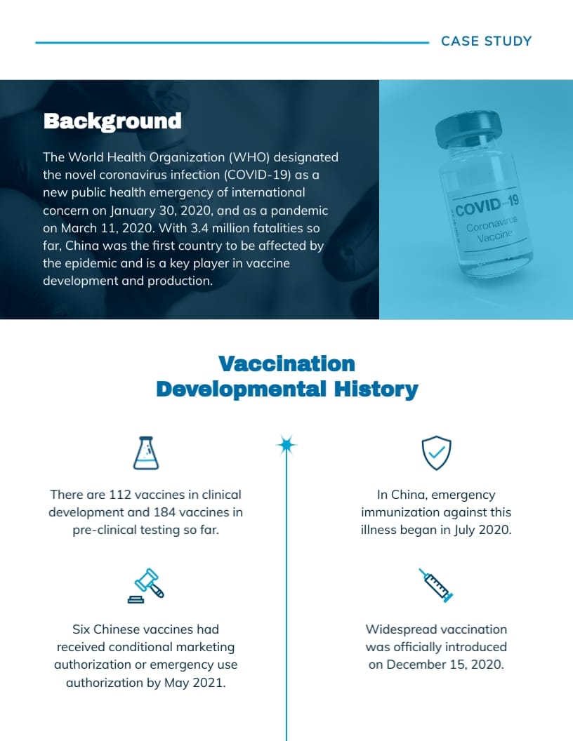 COVID 19 Vaccination in China Case Study Template | Visme