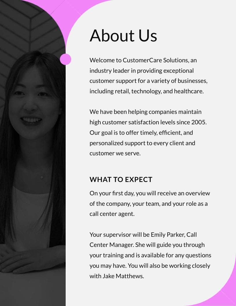 Call Center Training Manual Template | Visme