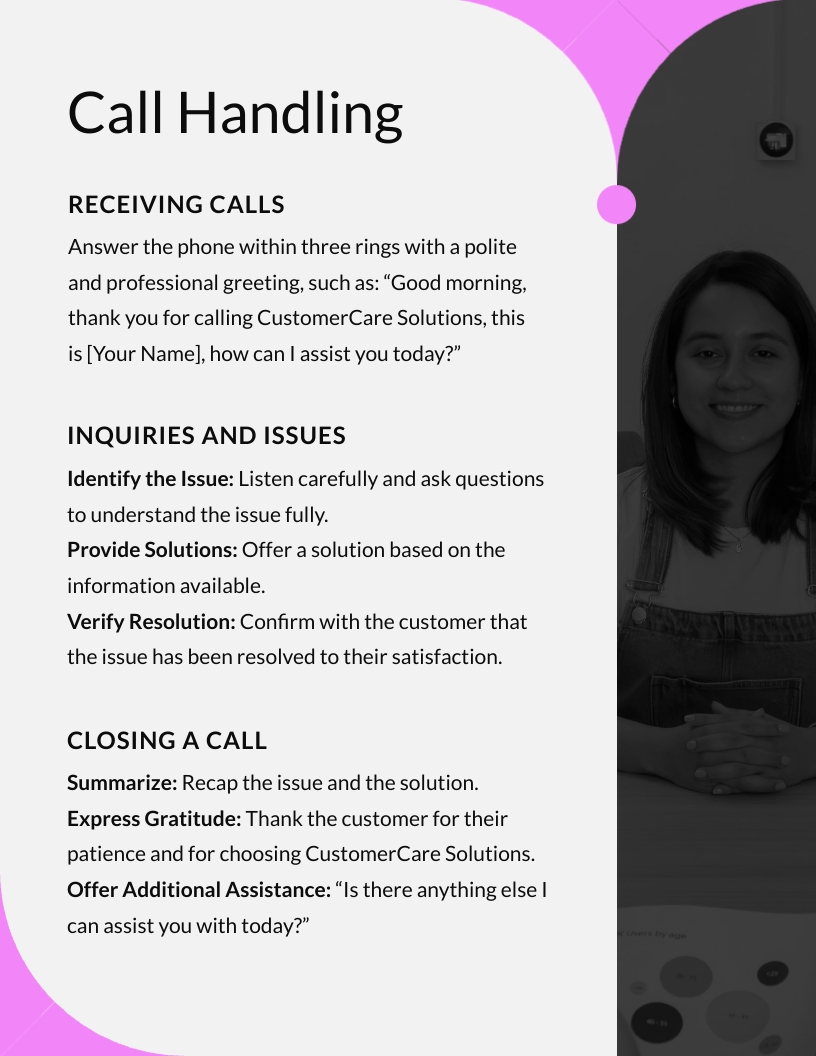 Call Center Training Manual Template | Visme