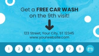 Car Wash Loyalty Card Template | Visme